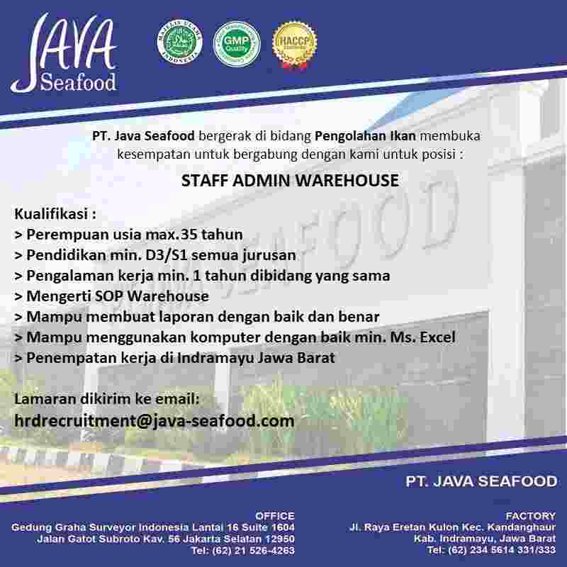 Lowongan Kerja PT Java Seafood Desember 2022 - LOKER SUBANG ID