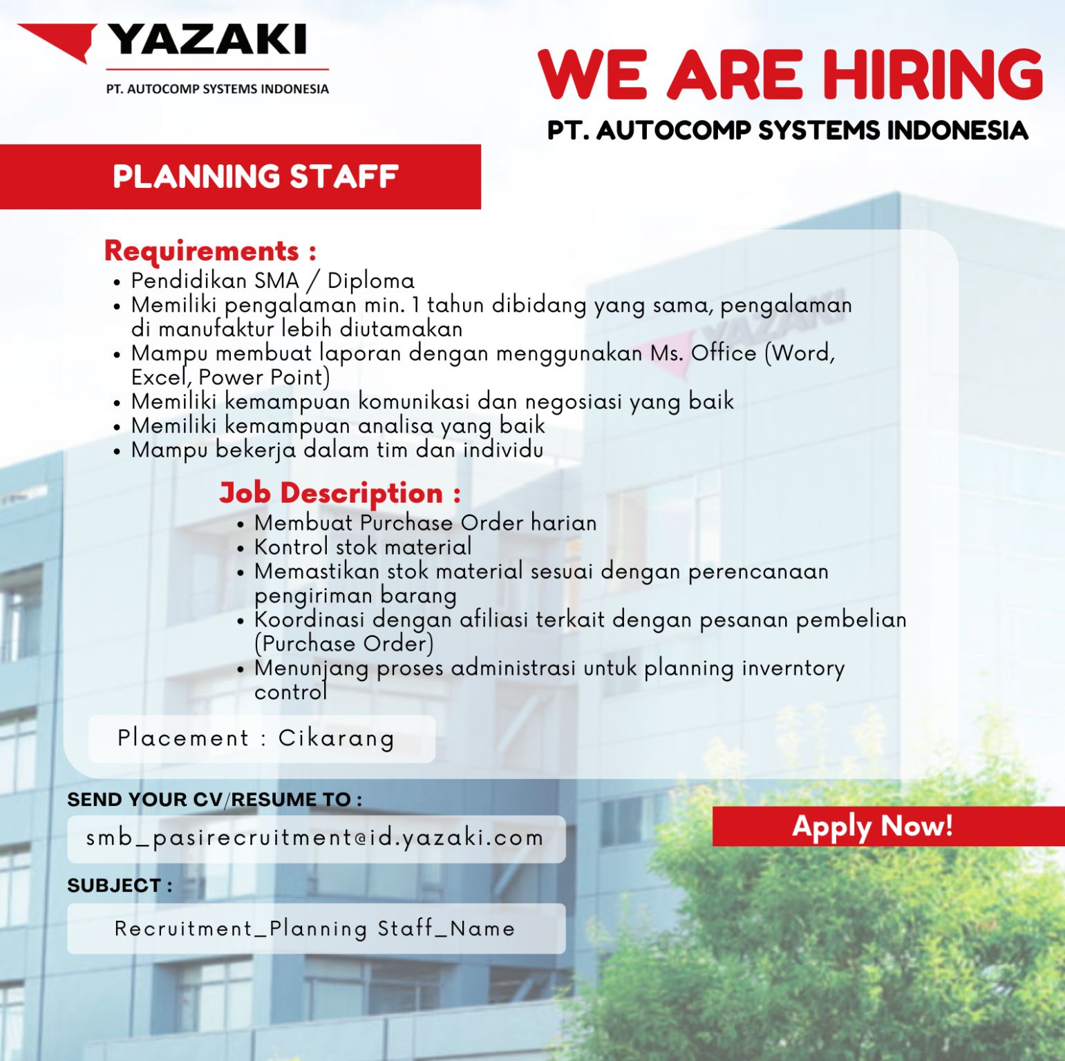 Lowongan Kerja PT Autocomp Systems Indonesia PASI April 2023 - LOKER ...