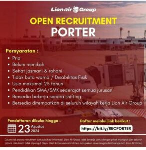 Lowongan Kerja Bandung PT Lion Air Group Agustus 2024 Terbaru - LOKER SUBANG ID