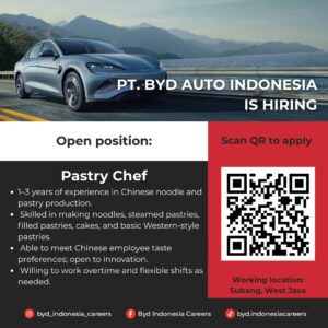 Lowongan Kerja Subang PT BYD Auto Indonesia Desember 2025 Terbaru ...